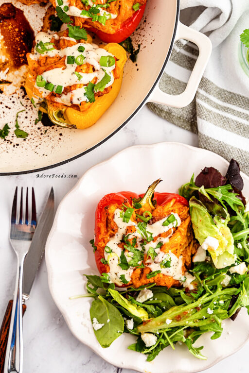 Cheesy Buffalo Chicken Stuffed Peppers – Adore Foods