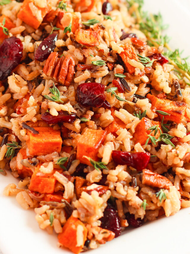 Easy Roasted Sweet Potato Rice Warm Salad Thanksgiving – Adore Foods