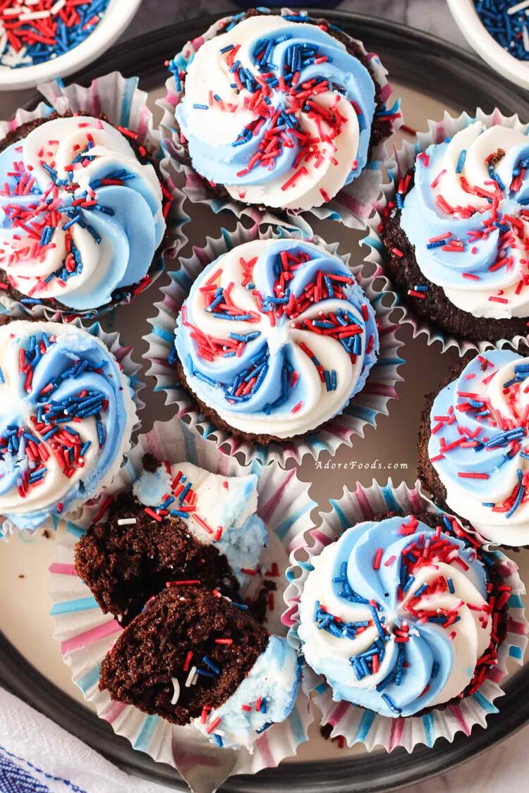 Easy 4th of July Cupcakes Made with Cake Mix – Adore Foods