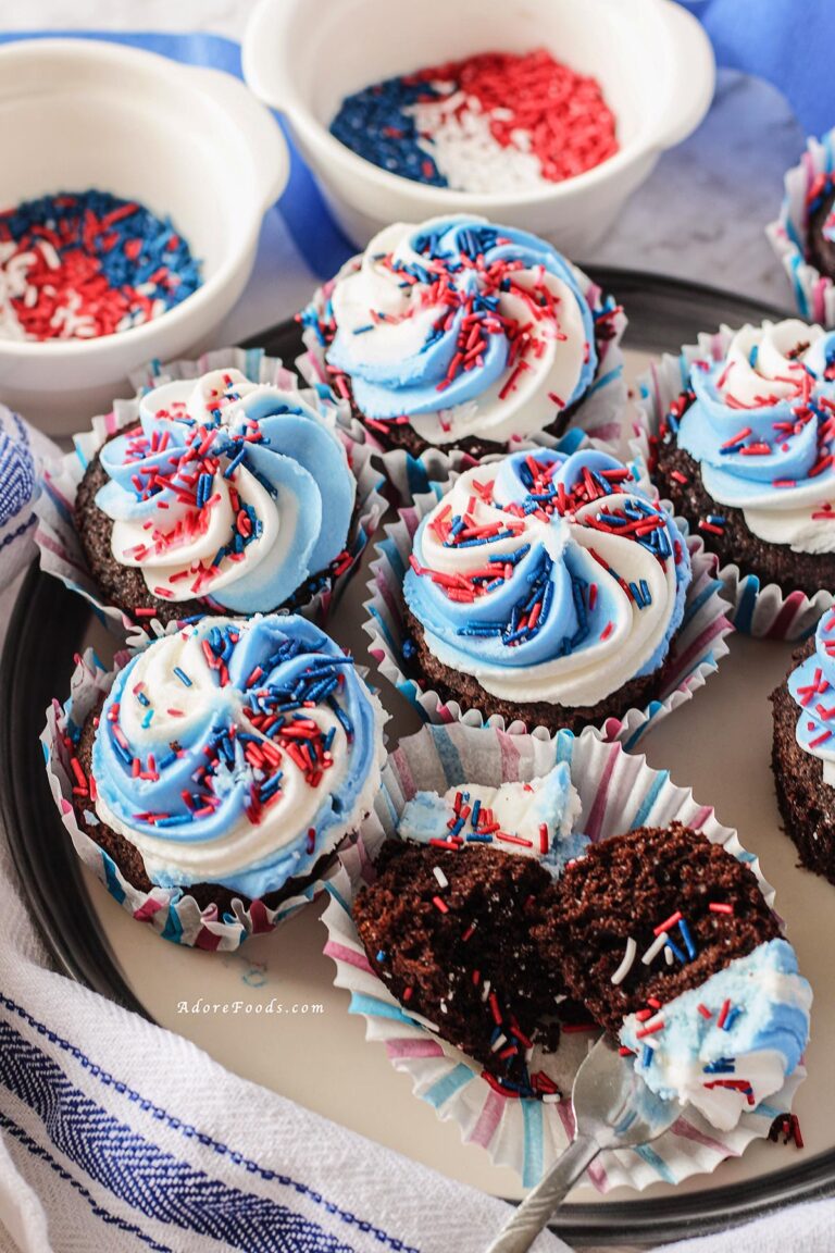 Easy 4th of July Cupcakes Made with Cake Mix – Adore Foods
