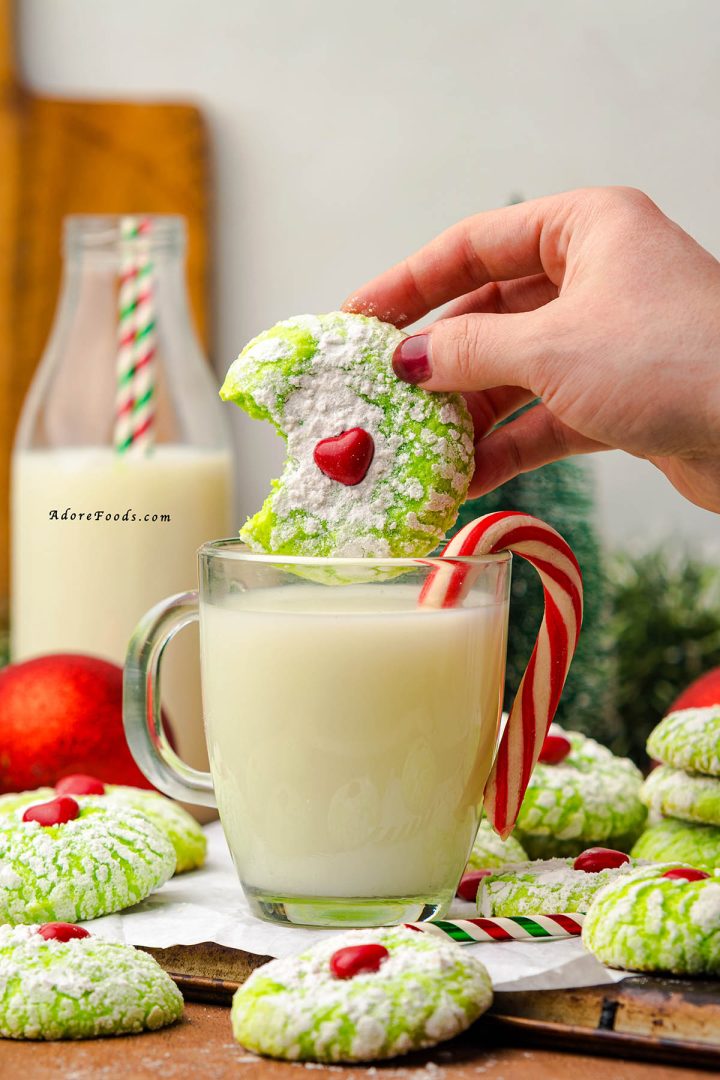 Grinch Crinkle Cookies – Adore Foods