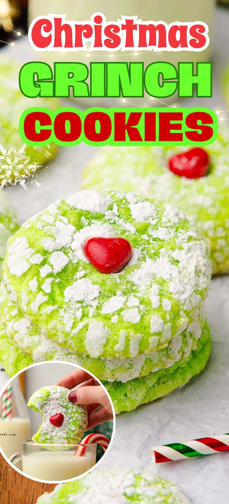 Grinch Crinkle Cookies – Adore Foods